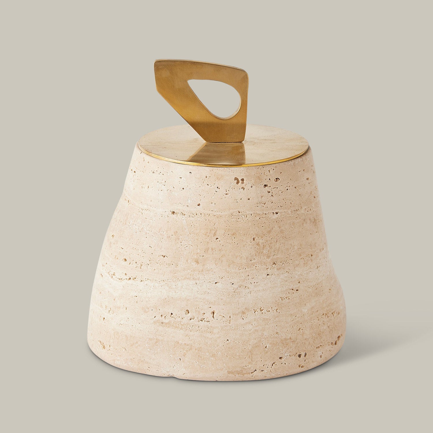 Bocal Lidded Pot (Travertine)
