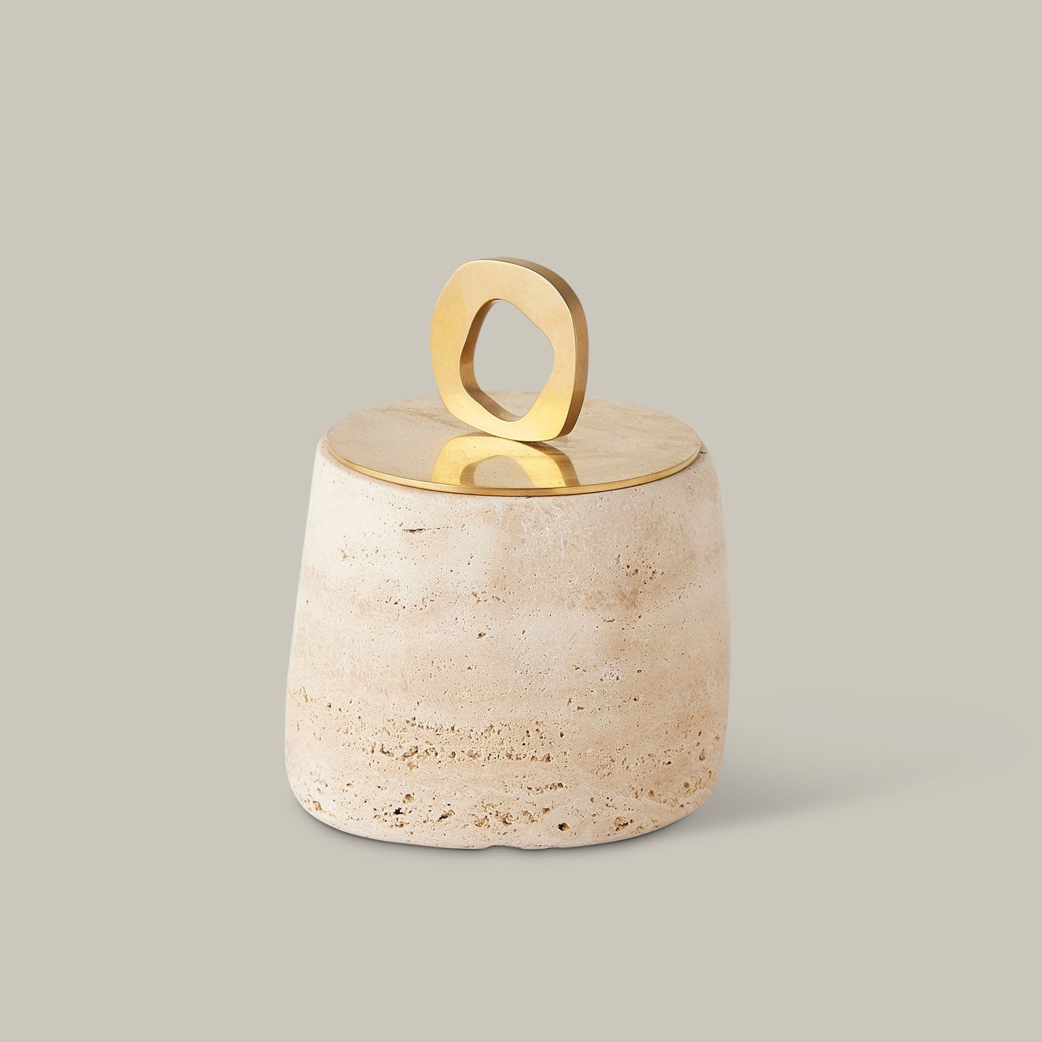 Bocal Lidded Pot (Travertine)